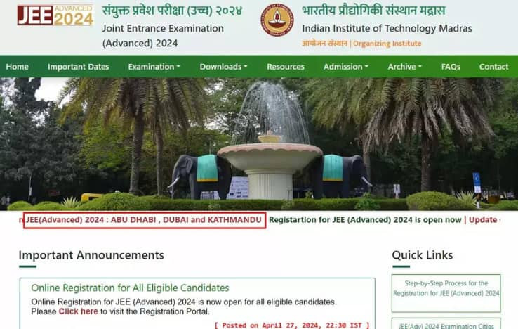 JEE Advanced 2024: IIT Madras Releases Exam Cities, Adds New Foreign ...
